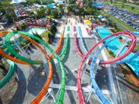 China Giant Kids Outdoor Long Fiberglass Water Slide 17m Double Loop Body Slides for sale