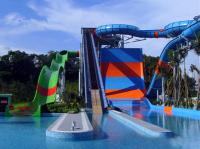 China High Hardness Fiberglass Water Slide 18.2m Height Family Raft Water Slide for sale