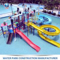 China 830sqm Interactive Water Play Equipment Fiberglass Commercial Water Slide for sale
