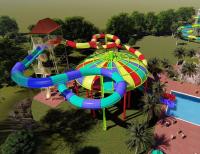 China 0.8m Width Swimming Pool Water Slides Lost In Space Slide with Raft for sale