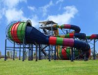 China Fiberglass Water Theme Park Equipment Python Water Slide 60m X 40m for sale