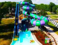 China Fiberglass Water Theme Park Equipment Python Water Slide 60m X 40m for sale