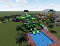 China 12m Tower Height Swimming Pool Water Slides Spray Up Pool Spiral Slide for sale