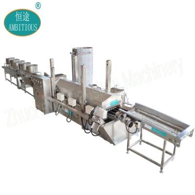 China Factory Industrial Double Belt Continuous Frying And Conveyor Frying Machine Oil Immersed Touch Screen 200~300kg/hr 0-300C Optional for sale