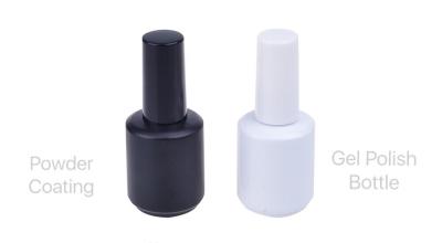 China white powder coating gel polish bottle thick tough coating 15ml round gel polish bottle nail polish packaging LESS MOQ for sale