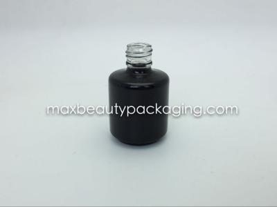 China hot sale thick and strong powder coating gel bottle 15ml shiny black round shape gel polish bottle nail polish packaging for sale