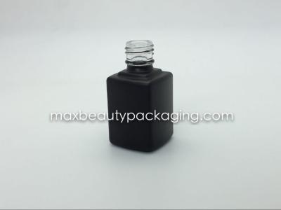 China hot sale black matte powder coating gel polish bottle 11ml square shape popular gel bottle nail polish packaging for sale