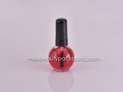 China shiny black nail polish cap nail polish flat brush nail polish glass bottle 16ml nail polish plastic cosmetic packaging for sale