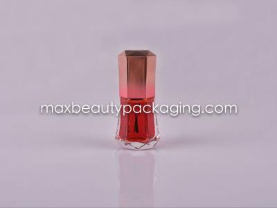 China uv coating metallic gold nail polish cap 14ml nail polish bottle nail polish plastic cosmetic packaging flat brush for sale