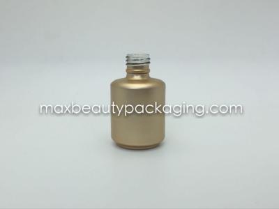 China high quality powder coating gel bottle and uv matte gold finish coating 15ml round shape nail polish packaging for sale
