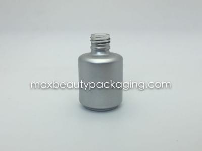 China 15ml thick and strong powder coating gel bottle round shape metallic silver environment friendly nail polish packaging for sale