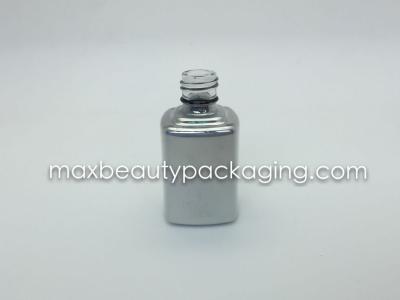 China thick and strong powder coating gel polish bottle UV metallic silver color coating gel bottle nail polish packaging for sale