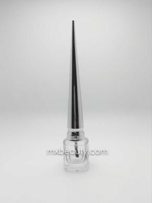 China conical magic wand shape metallic nail polish cap uv coating nail polish bottle flat brush nail polish packaging for sale