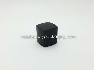 China N2025 square uv coating matte black nail polish cap nail polish packaging double cap soft touch coating plastic cap for sale