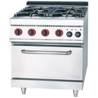 China Stainless Steel Commercial 4 Burner Gas Stove For Restaurant With Gas Oven for sale