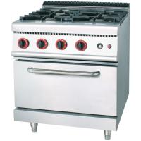China Stainless Steel Commercial 4 Burner Gas Stove For Restaurant With Gas Oven for sale