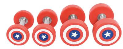 China PU Covered Rubber Dumbbells America Captain Dumbbells for gym fitness for sale