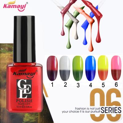 China Color Changing 12ml 12pcs Red Bottle UV Gel Nail Polish for sale