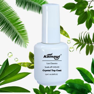 China Odorless 12ml Clear No Wipe Top Coat Gel Polish for sale