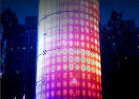 China Super Slim Transparent Flexible Led Display , Cylinder / Circle Led Screen Static Driving for sale