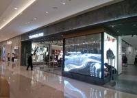 China P3.75 Transparent LED Screen 3mm Thin Indoor Glass Wall Display 6000nits 200W for sale