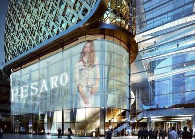 China P33/50mm Flexible LED Video Curtain Rental 80% Transparent High Brightness LED Curtain Screen 7kg/m² IP65 for sale