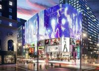 China P33/50mm Flexible LED Video Curtain Rental 80% Transparent High Brightness LED Curtain Screen 7kg/m² IP65 for sale