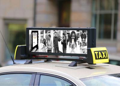 China High Resolution Outdoor Fixed LED Display 384x128p Waterproof Taxi Roof Panel 5000nit for sale