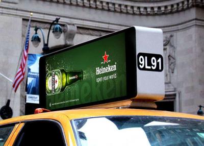 China Outdoor Fixed LED Display 384x128px Taxi Top Screen Waterproof 5000nit for sale