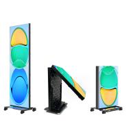 China Foldable LED Poster with Aluminum Panel and Wheel Base for Indoor Advertising Display Kiosk for sale
