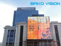 China High Transparency Glass Advertising Led Display Screen Lower Consumption Outdoor Curtain for sale