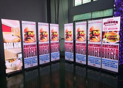 China Special P2.5 Led Poster Screen 1000 Nits Super Thin Easy To Move With Wheel for sale