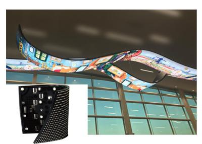 China Light weight P4 Flexible Led display with Soft Rubber module of 24x12cm for sale