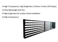 China Lightweight See-Through LED Curtain Display P25 150W Meanwell Power Supply for sale