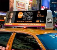 China P5mm Outdoor LED Display Taxi Billboard Digital Moving Full Color Light Weight 960x320mm for sale