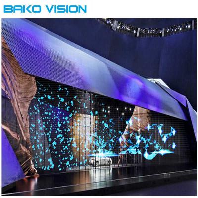 China Flexible High Definition P10 Transparent LED Display Panel 1920Hz For Glass Wall for sale