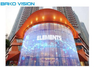 China HD Indoor SMD P10 Transparent Glass LED Display 5500nits Brightness Aluminum Panel for sale