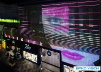 China Transparent LED Screen 5500 nits Outdoor Video Wall High Transparency 5x8mm Pitch for Glass Window Advertising for sale