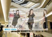 China Transparent Glass LED Display 5x8mm Pitch 5500 nits See Through Video Wall for Shopping Mall for sale