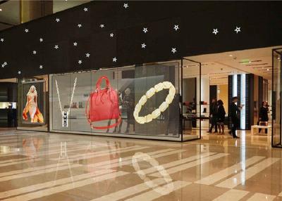 China Indoor Transparent Glass Led Display High Brightness / Transparency Fixed In Shopping Mall for sale