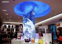 China 2.5mm 3mm Soft Led Curtain Video Wall RGB Soft Column Creative Shape 1500 Nits for sale