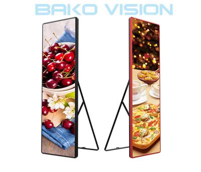 China Floor Standing Digital 2.5mm Pitch  Ultra Thin Portable LED Poster Display for sale