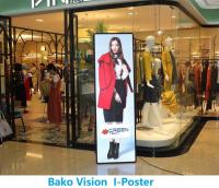China P2.5 Indoor LED Poster Display 28kg 35mm Ultra Slim Full Color with Base Wheels for Advertising for sale