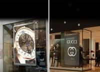 China 16 Bits Grey Scale Glass Advertising Led Display Screen High Transparency Rear Servicing for sale