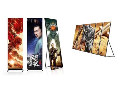 China Indoor Movable Billboard LED Poster Display 33mm Thickness 2880Hz Refresh Rate for sale