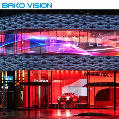 China Indoor Transparent LED Screen P3.9x7.8mm Curtain Glass Display Wall 6000nits for sale