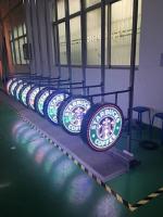 China P4.68 Outdoor Round Logo Sign LED Display Waterproof 4500 Nits High Brightness for Coffee Store Advertising for sale