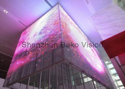 China Transparent LED Display Screen 3D Glass Indoor Outdoor 5500 nits 1920Hz for Advertising Stage Show for sale