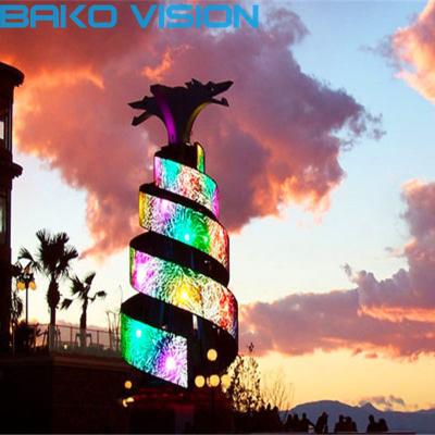China Flexible LED Display Indoor Soft Seamless Module Ribbon Rubber Screens IP40 Not Waterproof for sale