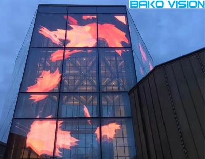 China Indoor Glass Window Led Video Display Screen Transparency Curtain LED Wall for sale